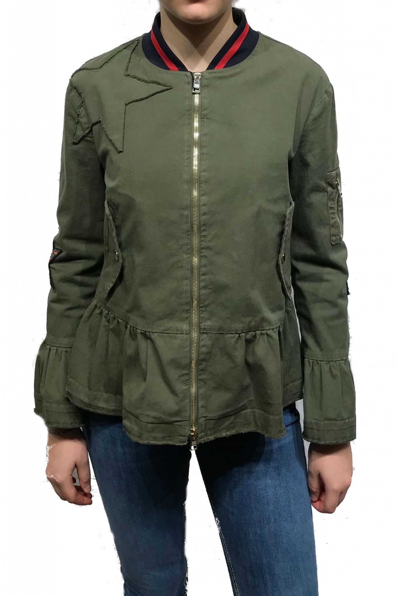 Vendita online giacca Bazar Deluxe in cotone verde militare con stella ... Vendita online giacca Bazar Deluxe in cotone verde militare con stella ...